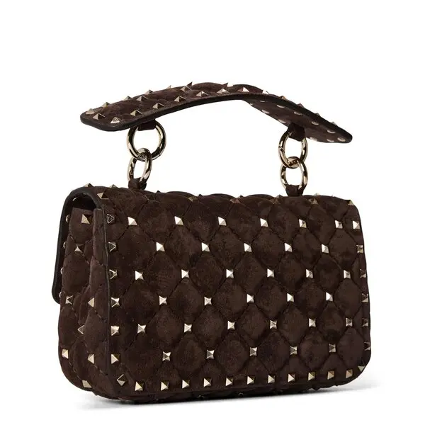 Valentino Garavani Suede Quilted Handbag With Studs