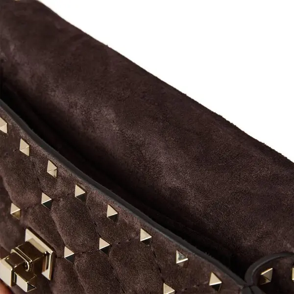 Valentino Garavani Suede Quilted Handbag With Studs