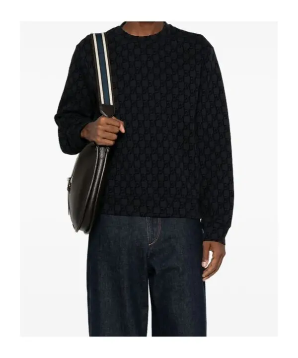 Emporio Armani Monogram-pattern Long-sleeve Sweater