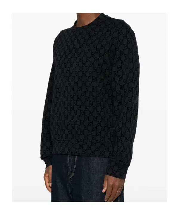Emporio Armani Monogram-pattern Long-sleeve Sweater