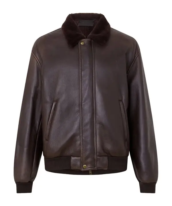 Prada Genuineleather Bomber Jacket - Black