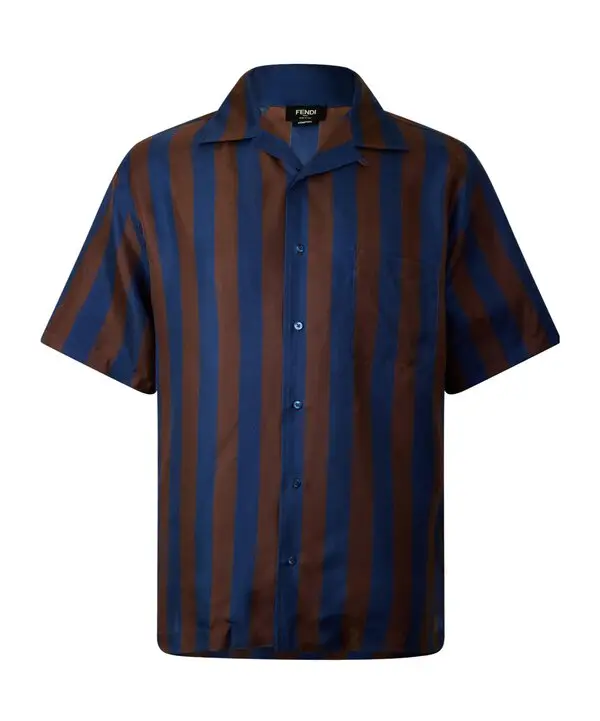 Fendi Verticalstriped Shortsleeve Shirt
