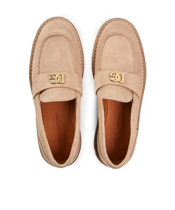 Dolce & Gabbana Light Beige Suede Loafers