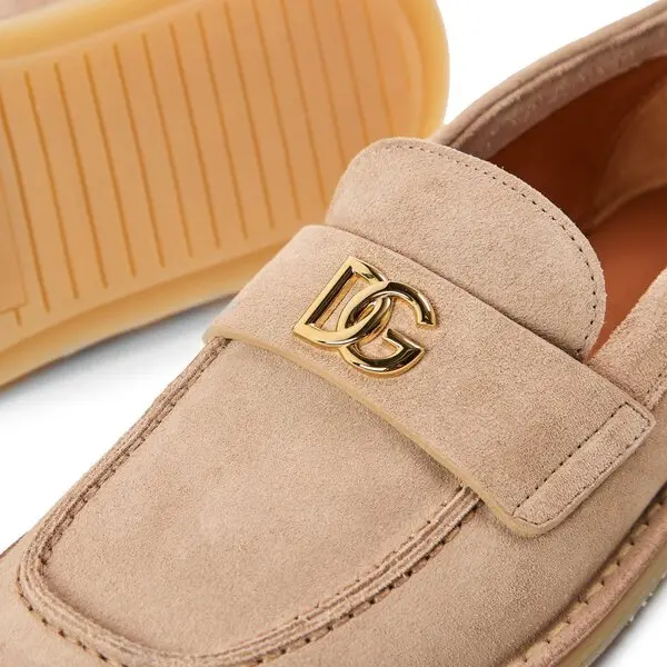 Dolce & Gabbana Light Beige Suede Loafers