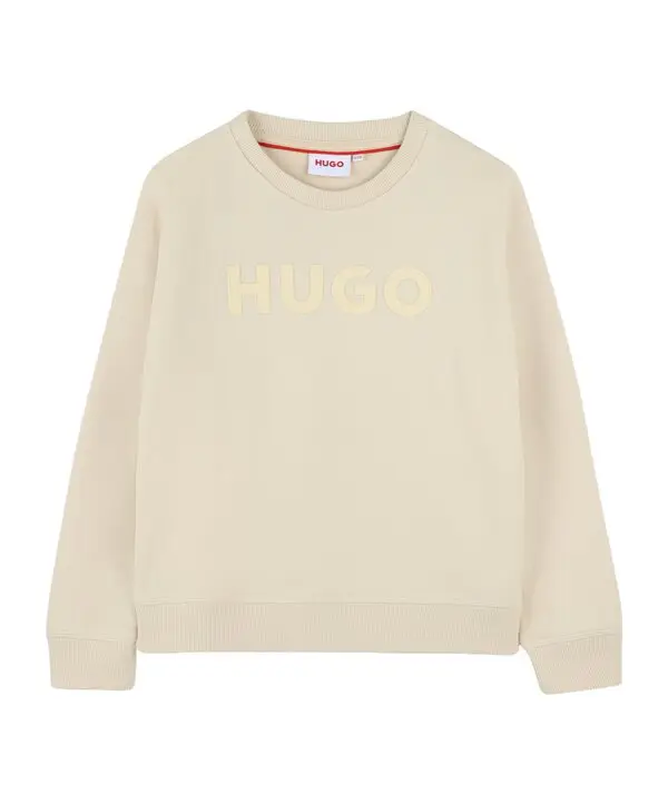Hugo Boss Long Sleeve Sweatshirt With Logo - Nude