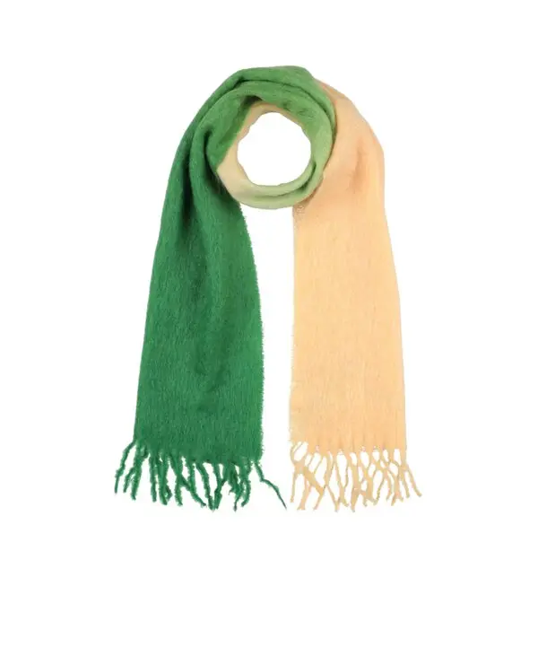 GANNI Knitted Tassel Scarf - Green