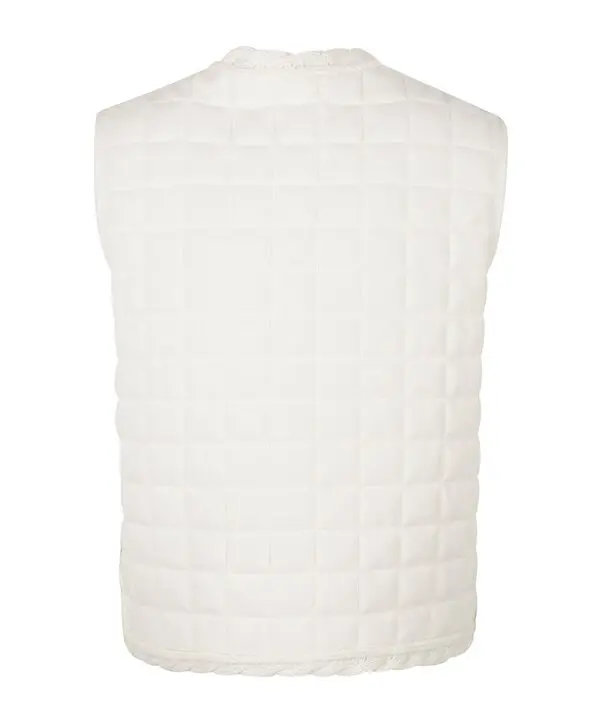 Fabiana Filippi Quilted Sleeveless Vest With Cable Knit Trim