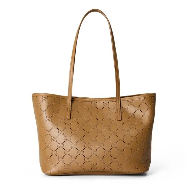 Gucci Tote Bag With Embossed Pattern - Brown