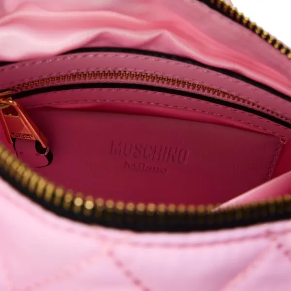 Moschino Quilted Logo Pouch With Chain Strap