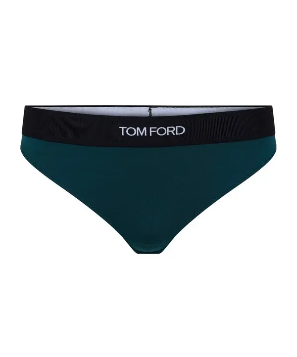 TOM FORD Solid Color Signature Thong - Green