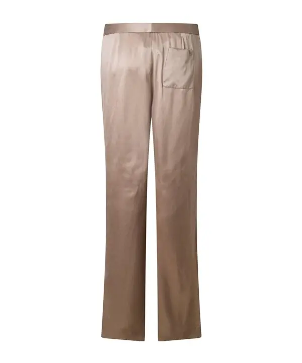 TOM FORD Silk Blend Tailored Trousers - Brown
