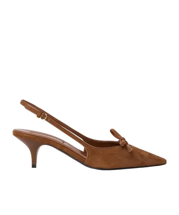 Miu Miu Bow Lowheel Sandals - Brown