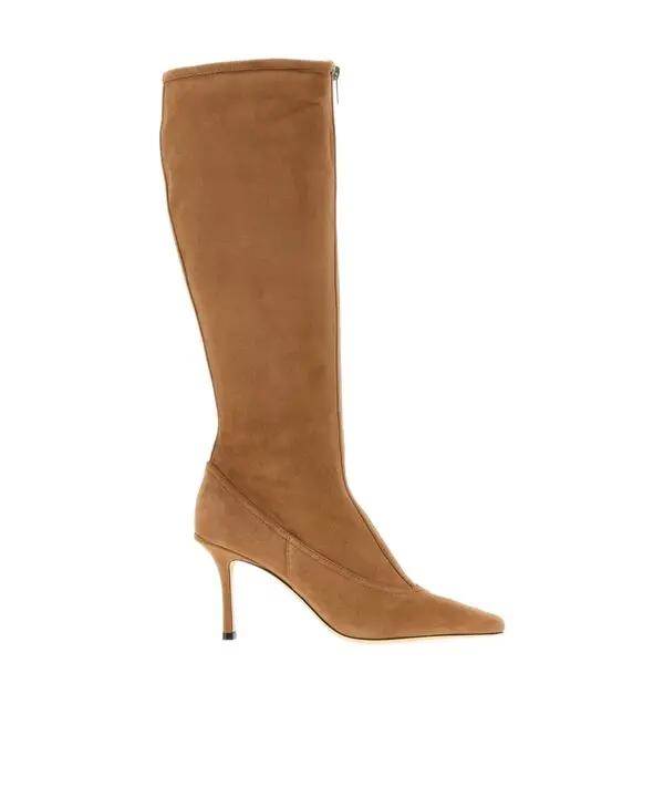 JIMMY CHOO Pointed-toe Tall Boots - Camel