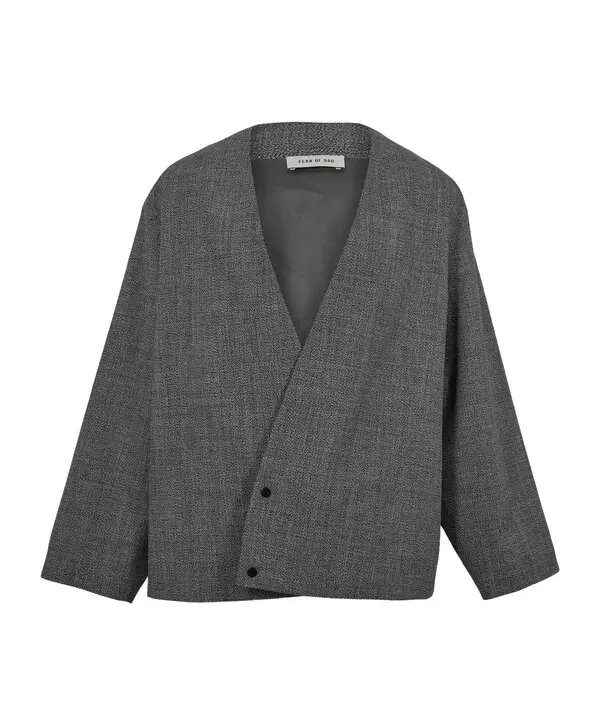 Fear Of God Short Collarless Jacket - Grey
