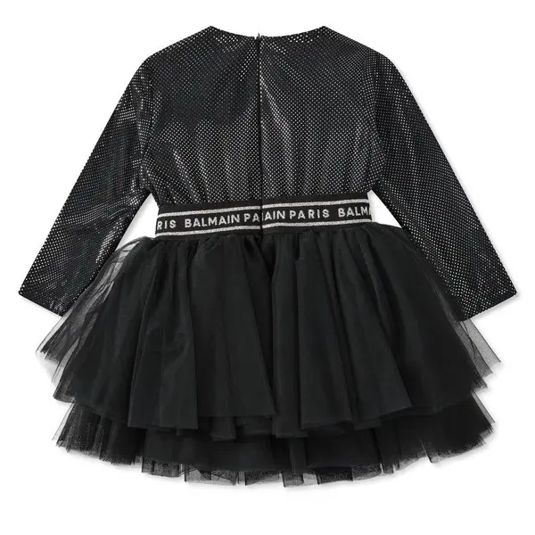 Balmain Long Sleeve Crewneck Dress