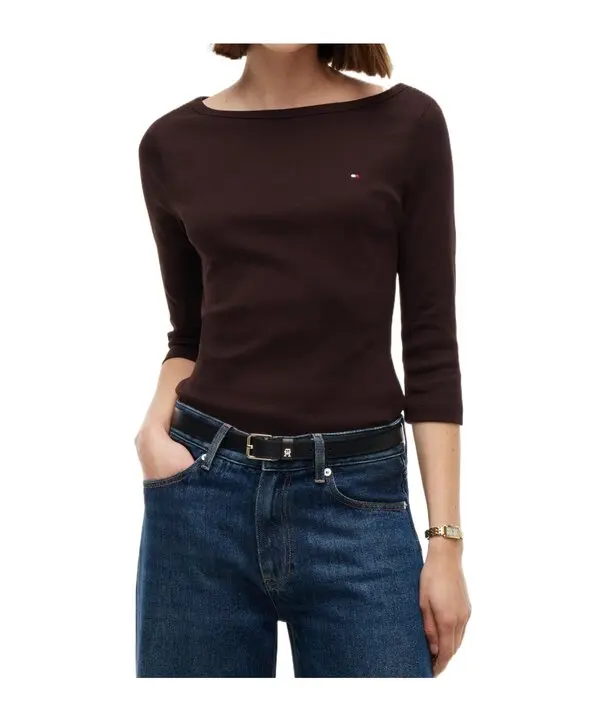 Tommy Hilfiger Cody Slim Boat Neck Long-sleeve T-shirt - Black