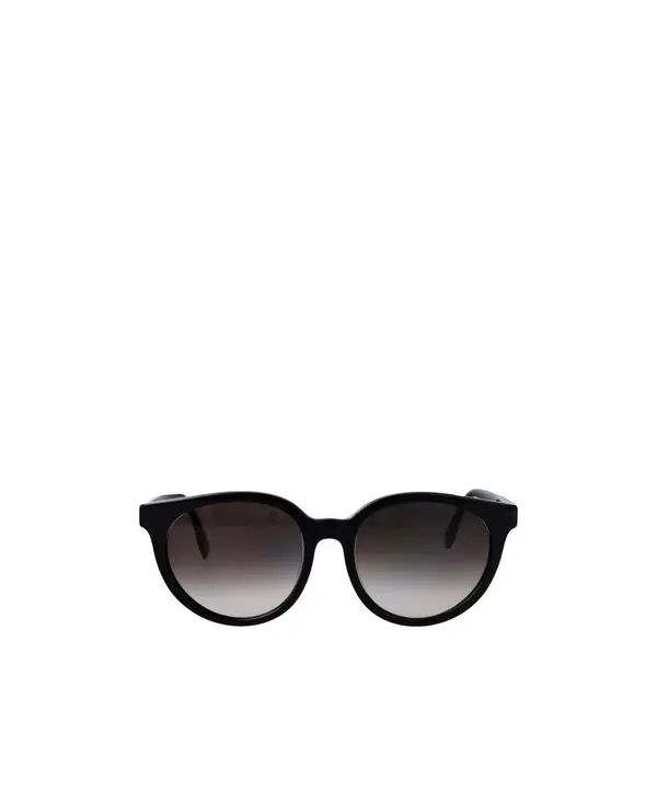 Fendi Forever Round Frame Sunglasses With Letter Logo - Black
