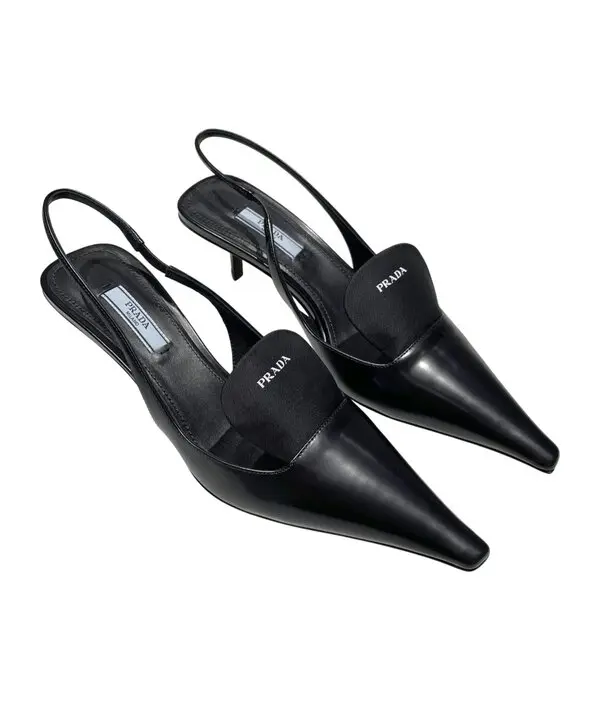 Prada Slingback High-heeled Sandals - Black