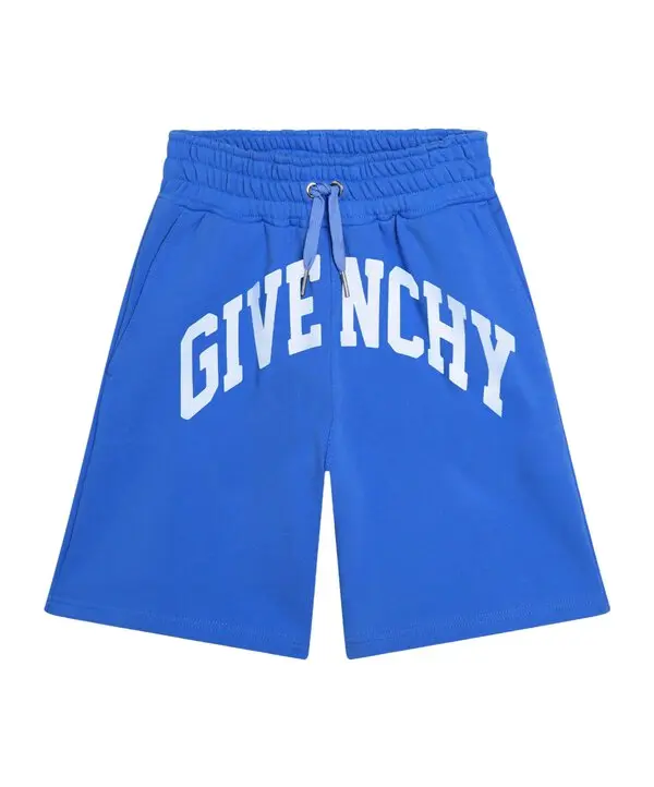 Givenchy Embroidered Logo Cotton Shorts - Blue