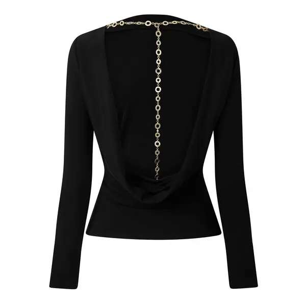 Cult Gaia Vayda Long Sleeve T-shirt With Chain Detail