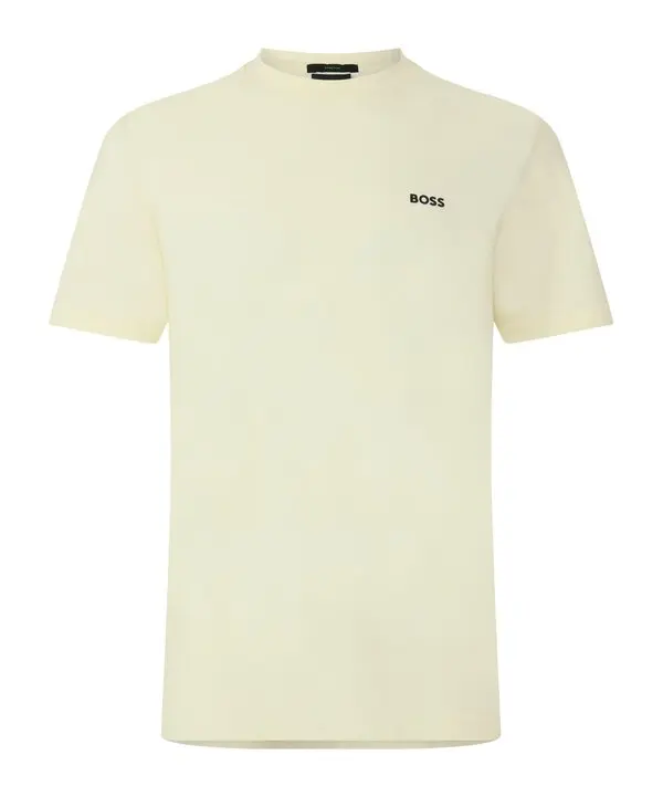 Hugo Boss Green T-shirt With Logo Design Stretch Cotton