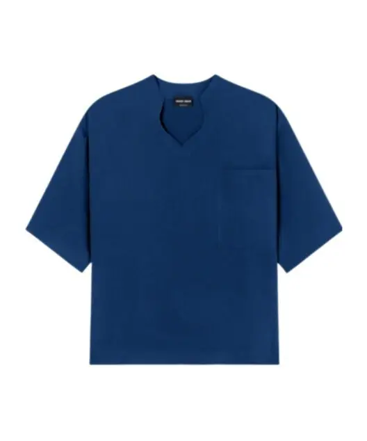 Giorgio Armani Loose Blouse In Technical Cady - Blue