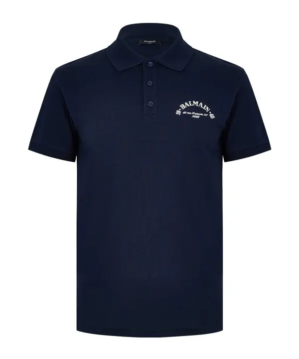 Balmain Printed Polo Shirt - Black