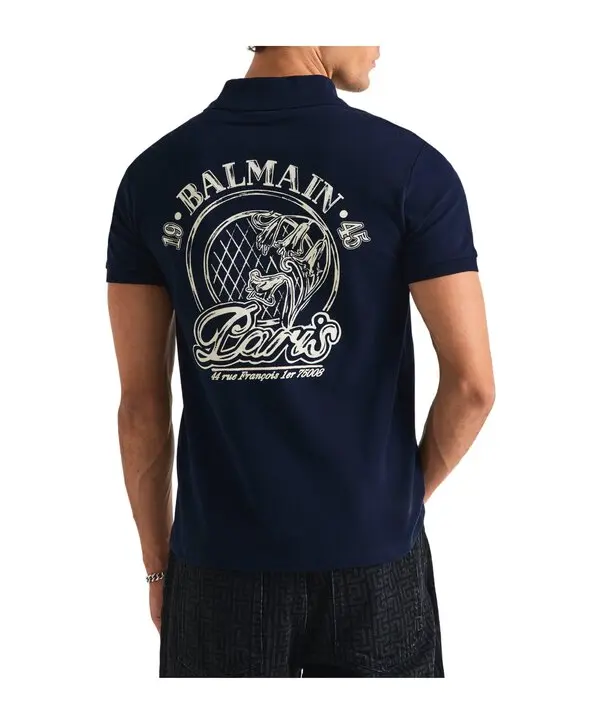 Balmain Printed Polo Shirt