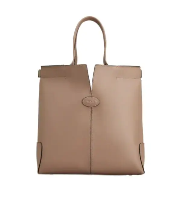 TOD'S Small Di Folio Logo Detail Shopping Tote - Brown