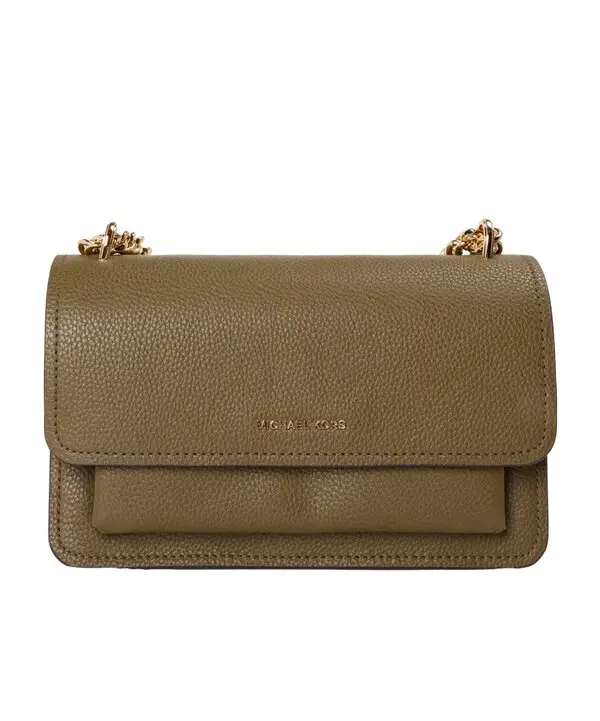 Michael Kors Leather Crossbody Bag With Chain Strap - Green