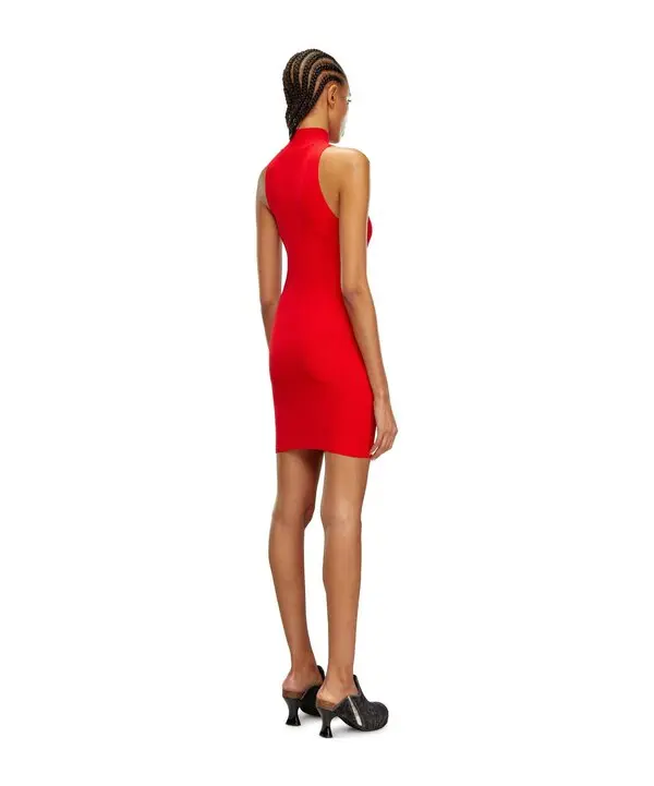 DIESEL® Ribbed Mini Dress With Logo Detail