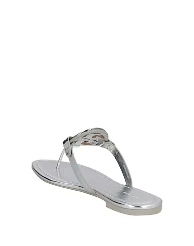 Tory Burch Metallic Embellished Flip Flops - Gray