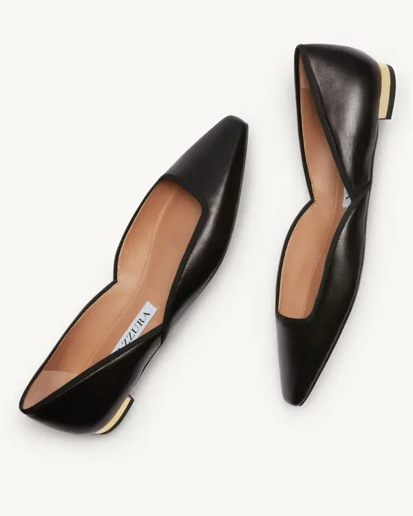 AQUAZZURA Maia Flat Ballerina - Black