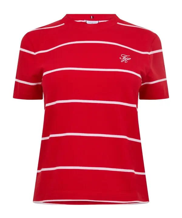 Tommy Hilfiger Striped Crewneck T-shirt - Red