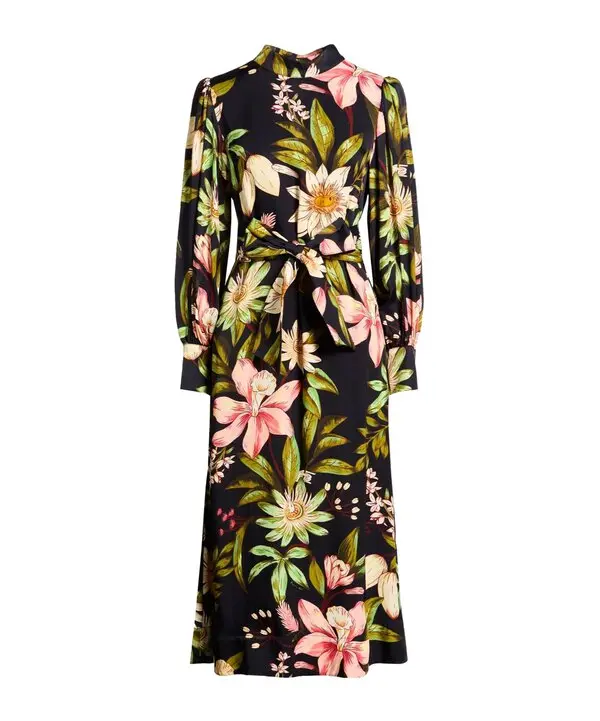 Farm Rio Long-sleeved Dress - Black