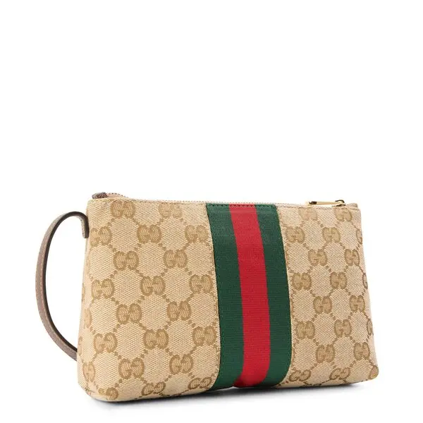 Gucci Monogrammed Printed Clutch With Horsebit Detail