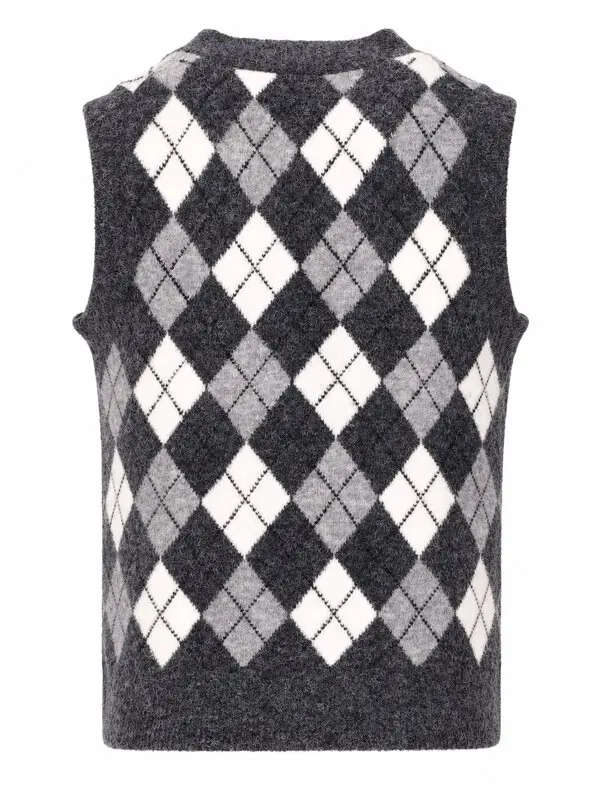 P.a.r.o.s.h Argyle Knit V-neck Sleeveless Vest