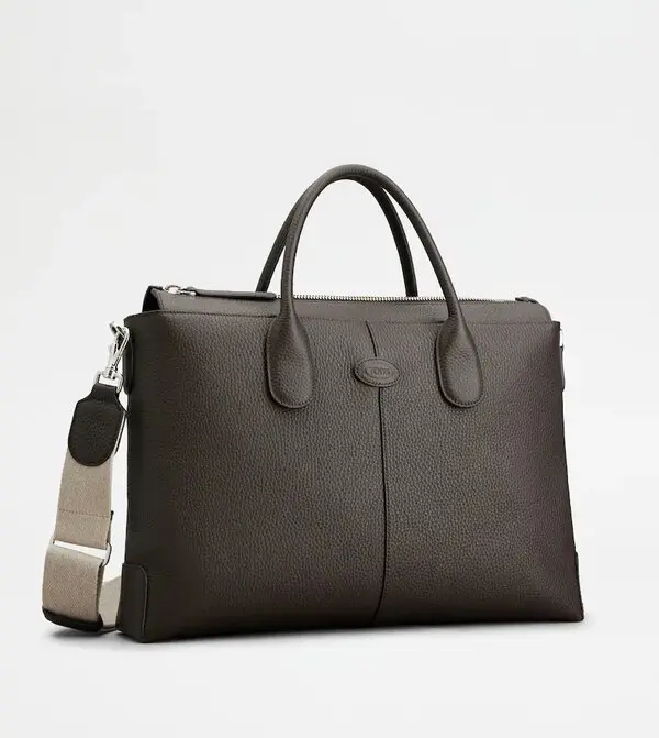 TOD'S Di Logo-patch Leather Briefcase
