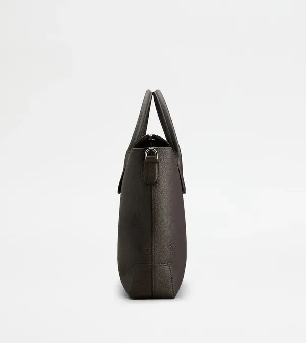 TOD'S Di Logo-patch Leather Briefcase