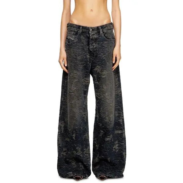DIESEL® Vintage Jacquard Wide-leg Jeans