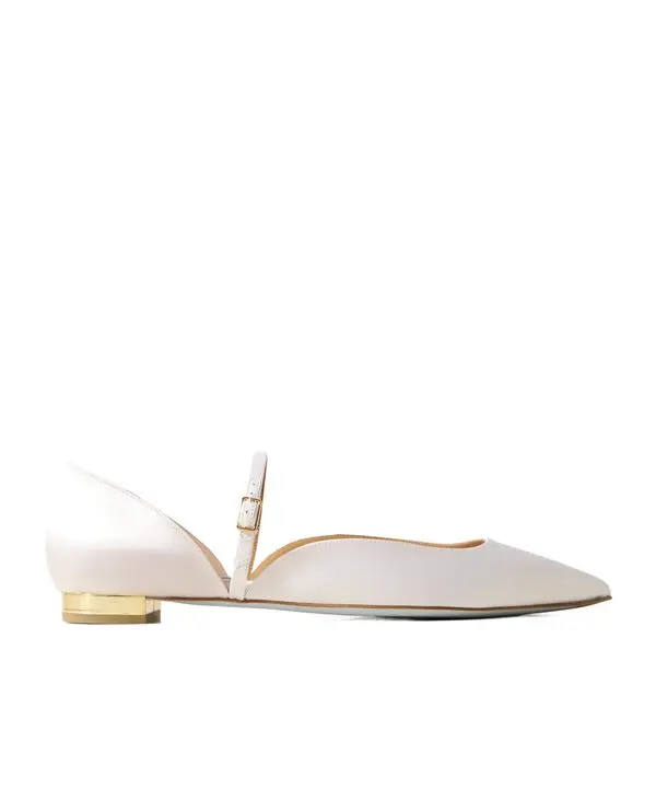AQUAZZURA Pointed Toe Flats - White