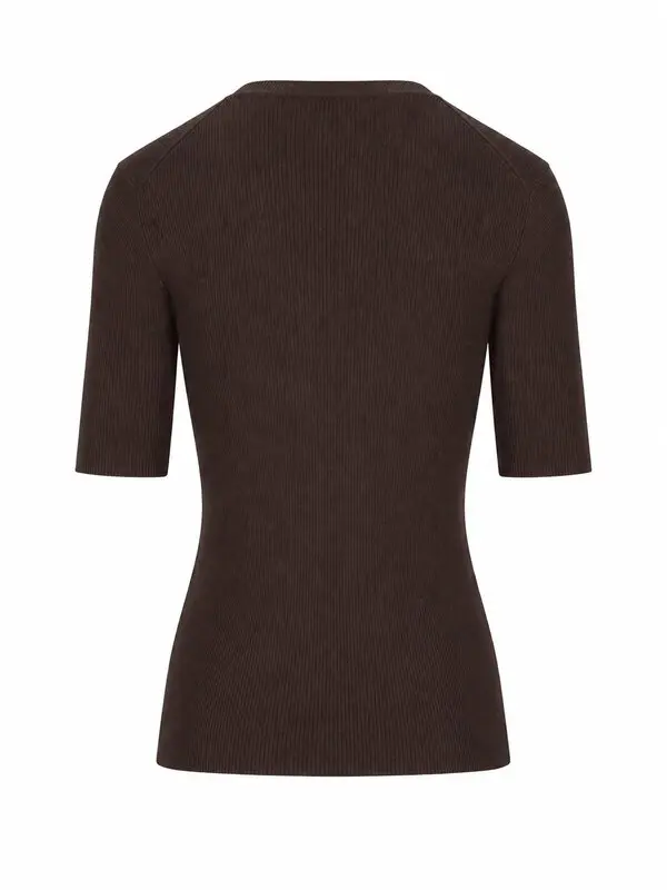 P.a.r.o.s.h Short Sleeve Ribbed Knitted Top