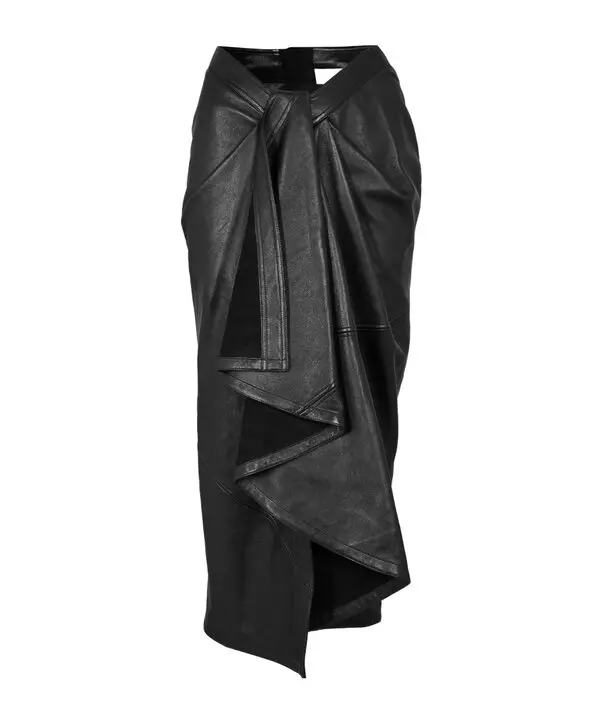 Givenchy High-waisted Fitted Leather Pencil Skirt - Black