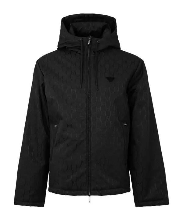 Emporio Armani Blouson Full-zip Hooded Windbreaker - Black