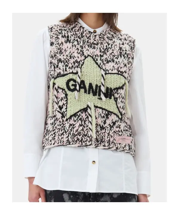 GANNI Logo Intarsia Handknitted Vest