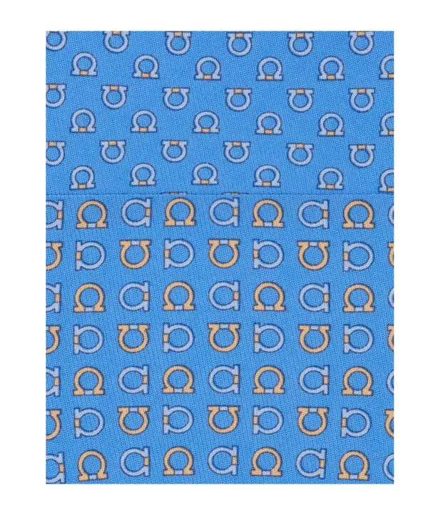 FERRAGAMO Gancini Print Silk Tie