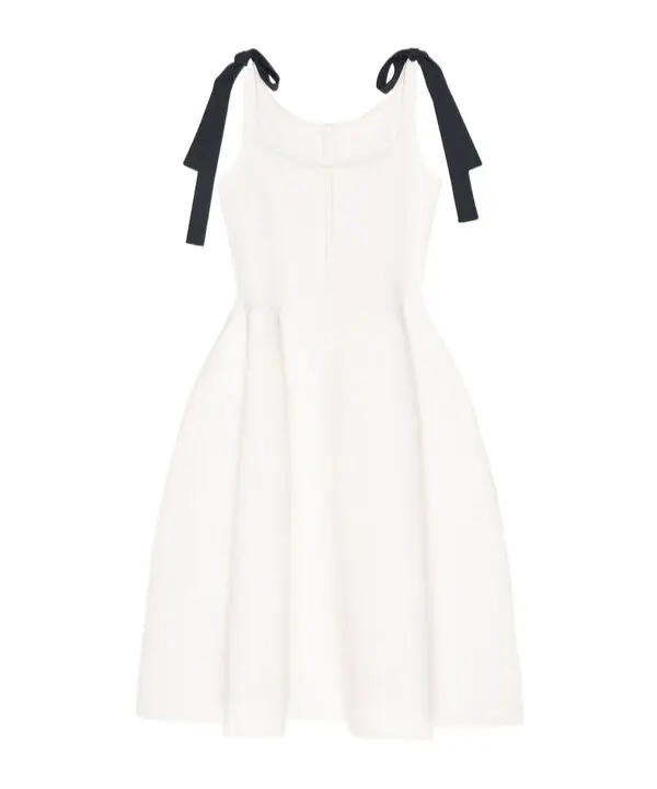 Givenchy Midi Dress In Compact Knit With Bows - White