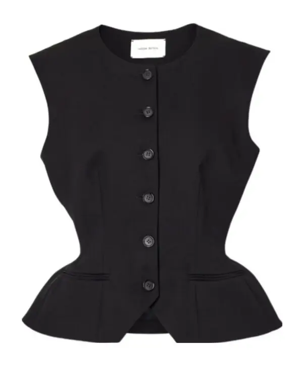Magda Butrym Silk And Cashmere-blend Crepe Vest - Black