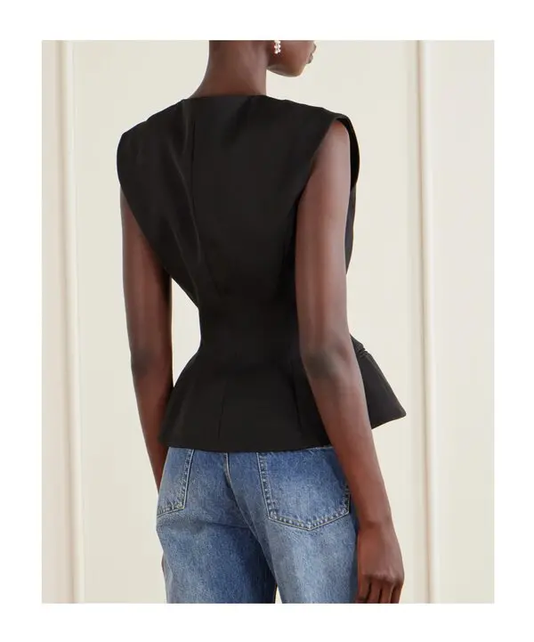 Magda Butrym Silk And Cashmere-blend Crepe Vest - Black