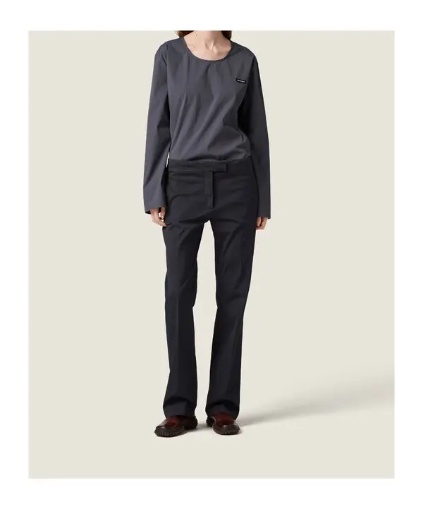 Miu Miu Stretch Poplin Tailored Pants